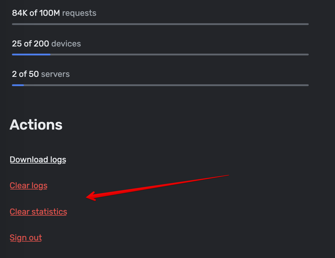 Correct hint for clearing device logs/statistics · Issue #536 · AdguardTeam/AdGuardDNS · GitHub