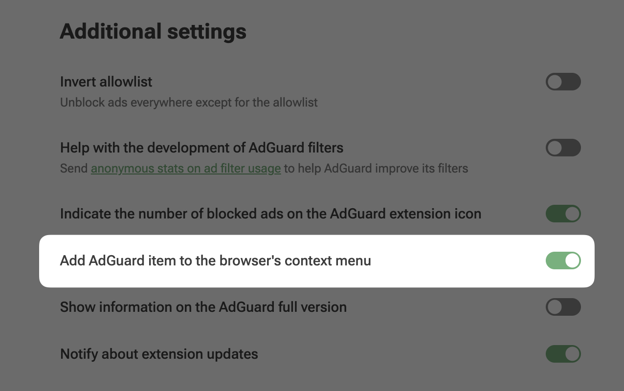 Add an option to disable context menu · Issue #124 · AdguardTeam/BrowserAssistant · GitHub